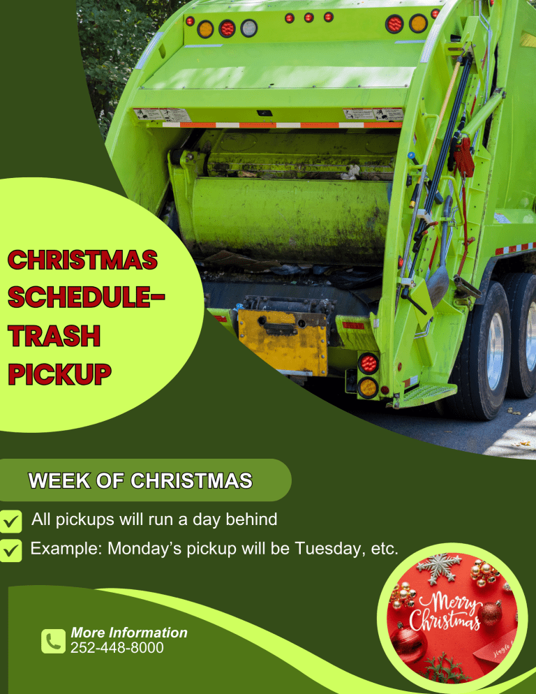 Christmas Pickup Schedule – Trash Services – Jones County, North ...